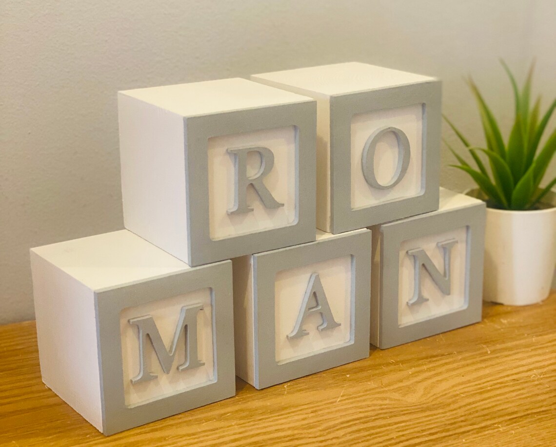 Personalised Name Blocks Baby Nursery Baby Shower - Etsy