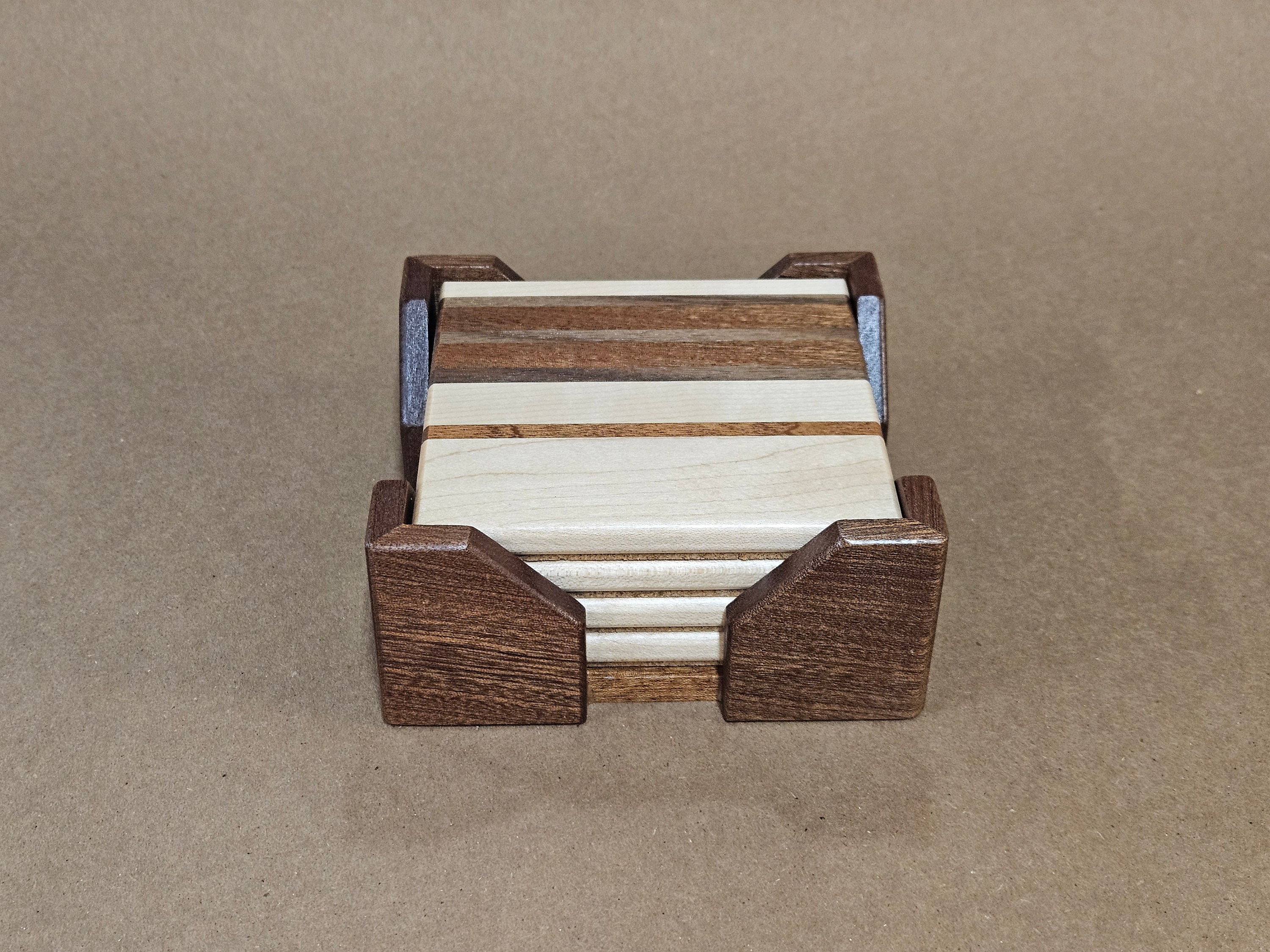 Wooden Coaster Set With Holder Coaster Set of 4 Drink Coaster Set - Etsy