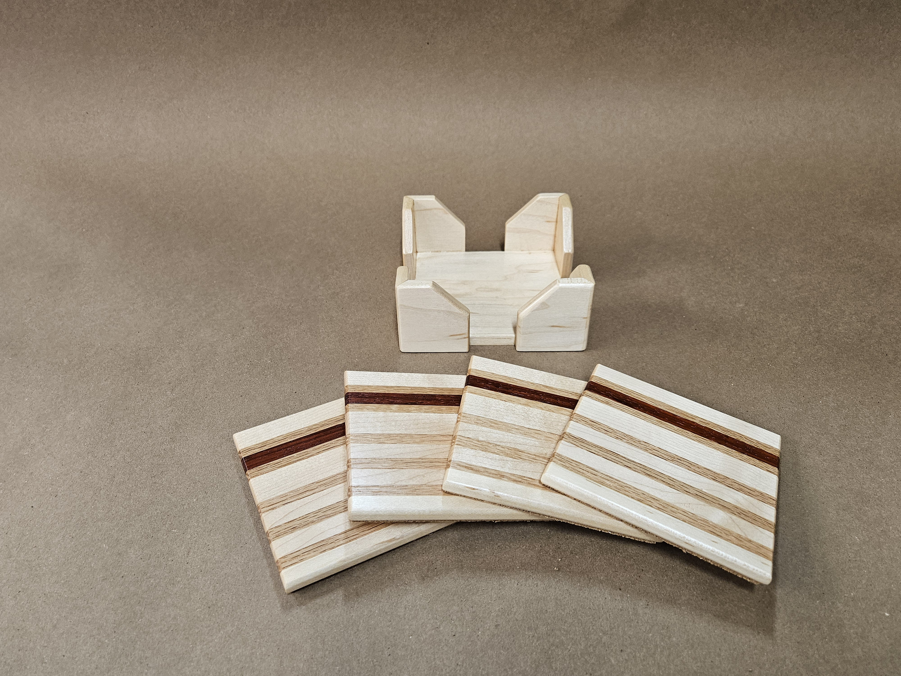 Wooden Coaster Set With Holder Coaster Set of 4 Drink Coaster Set - Etsy