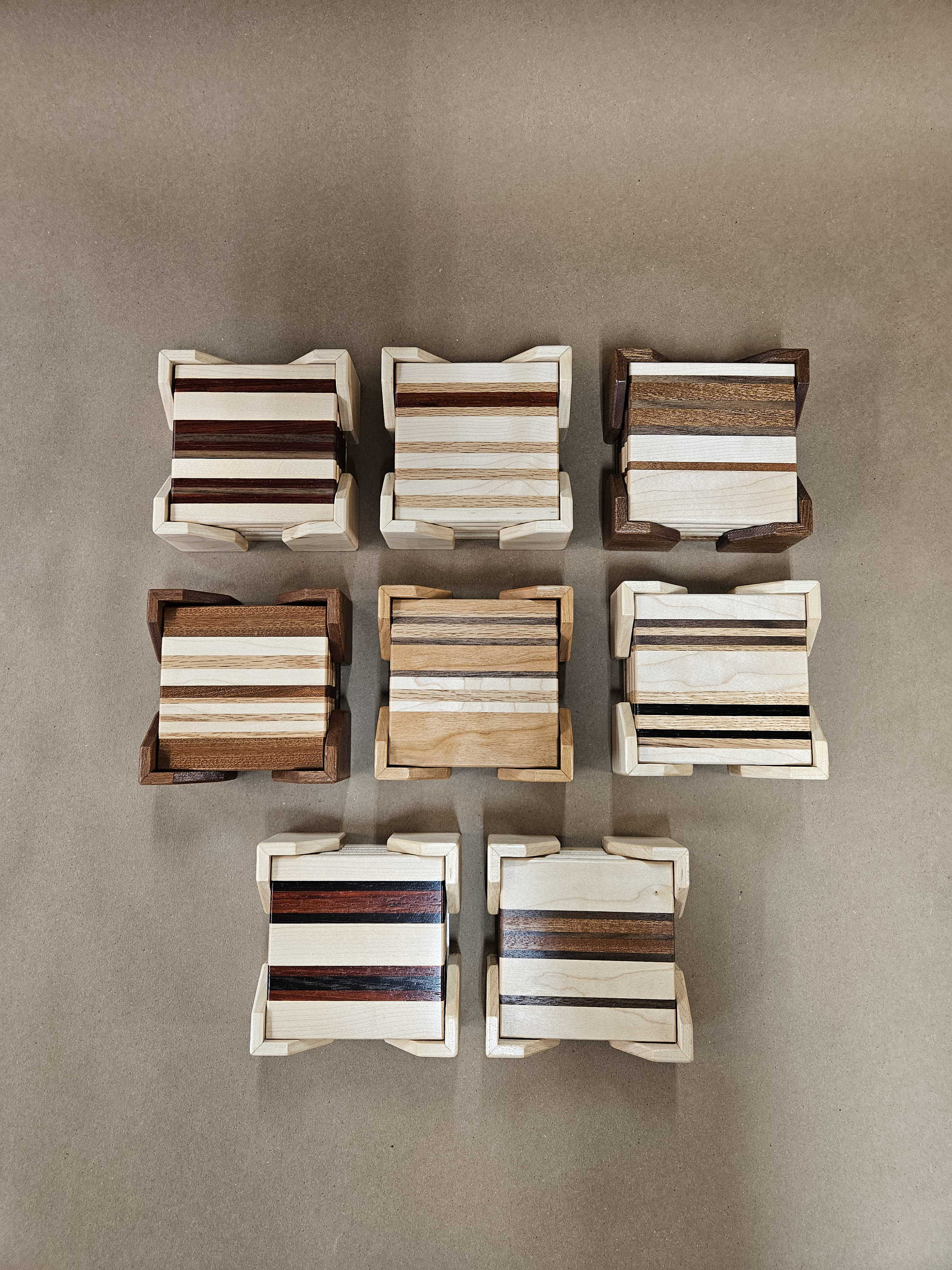 Wooden Coaster Set With Holder Coaster Set of 4 Drink Coaster Set - Etsy