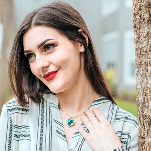 Blue Heart & Angel Wing Necklace, Swarovski Crystal Heart Pendant ...