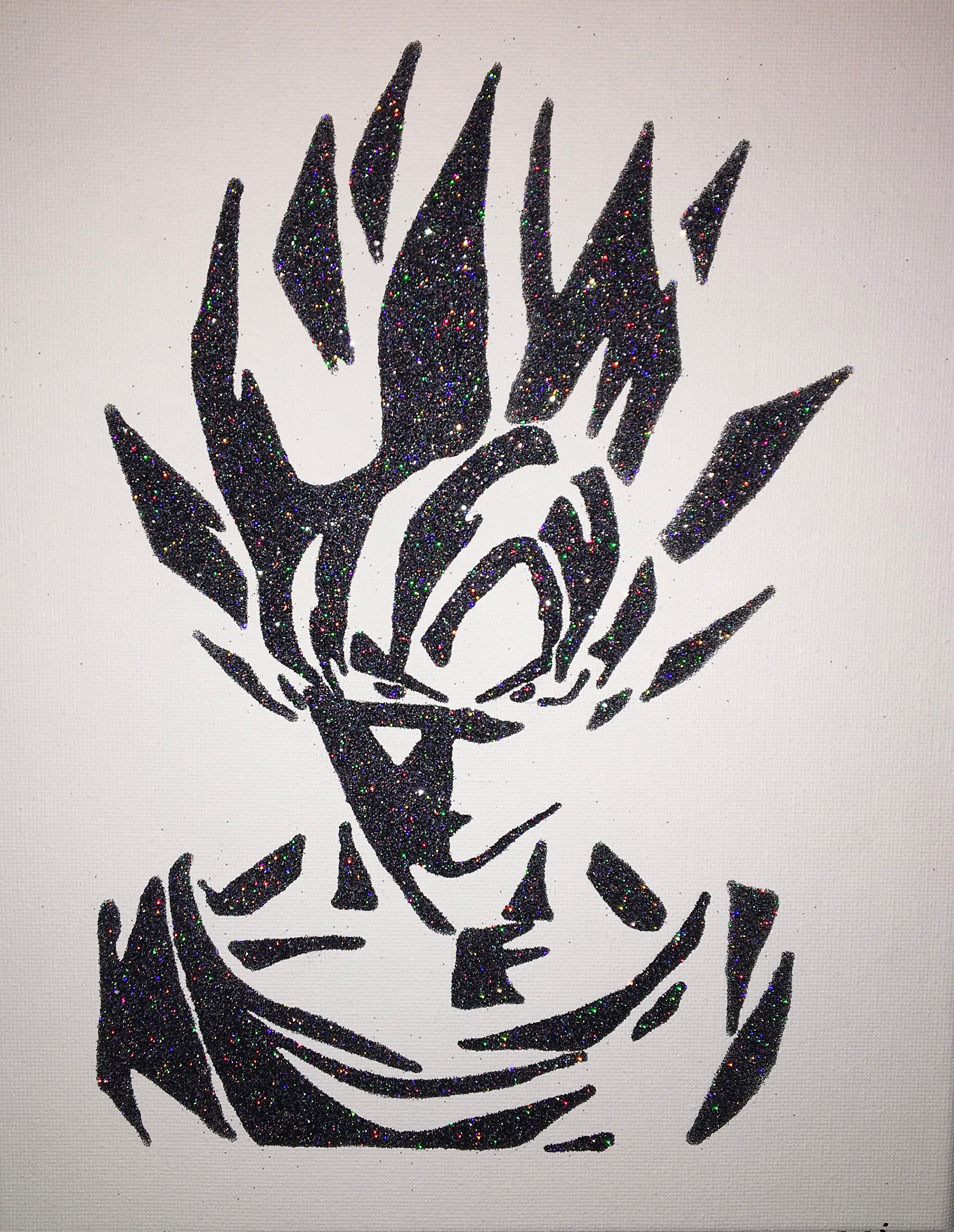 Goku Glitter Stencil - Etsy