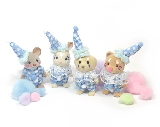 Calico Critters Blue Clown Handpainted Miniature Sylvanian Families ...