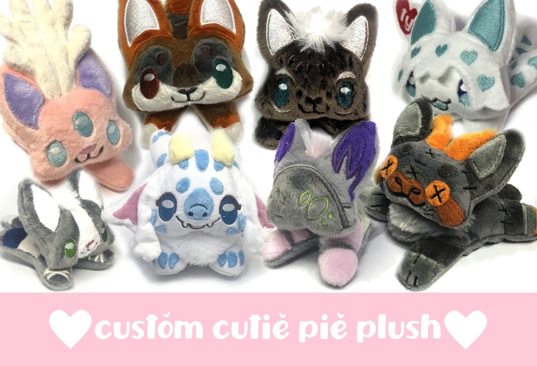 Custom Laying Cutie Pies Style Plush Your Character Pet Handmade Kawaii ...