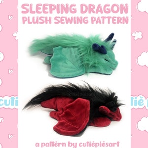 Sleeping Dragon Plush Sewing Pattern Easy Fantasy Medieval Toy Stuffie ...