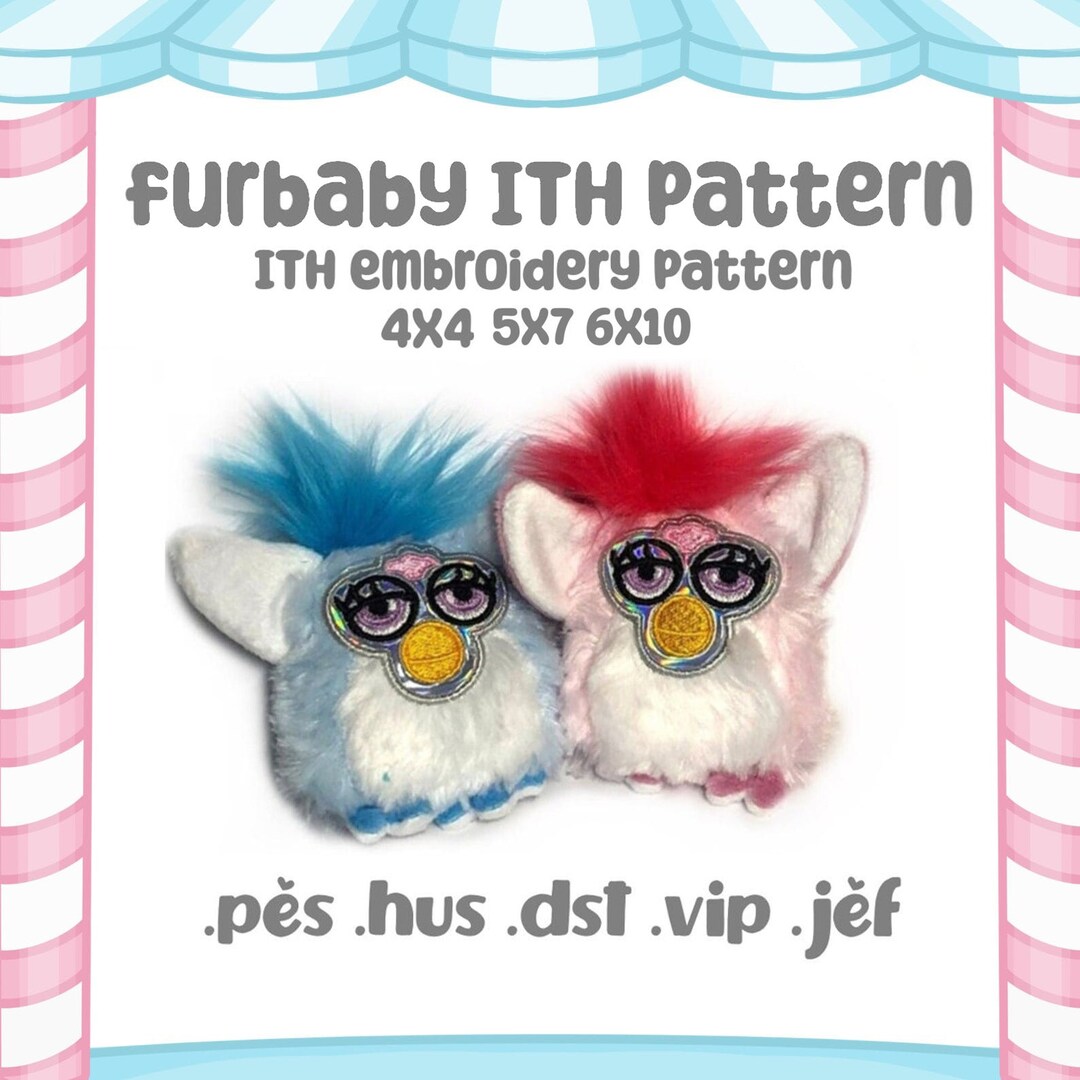 Fur Baby Y2K ITH Embroidery Machine Plush Pattern Nostalgia Creepy Cute ...