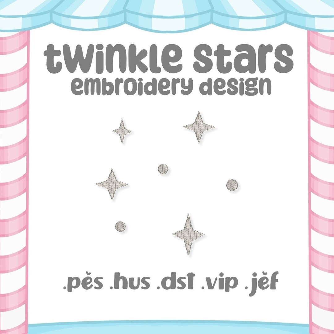Twinkle Stars Embroidery Pattern 4x4 Embroidery Machine Design Pattern ...