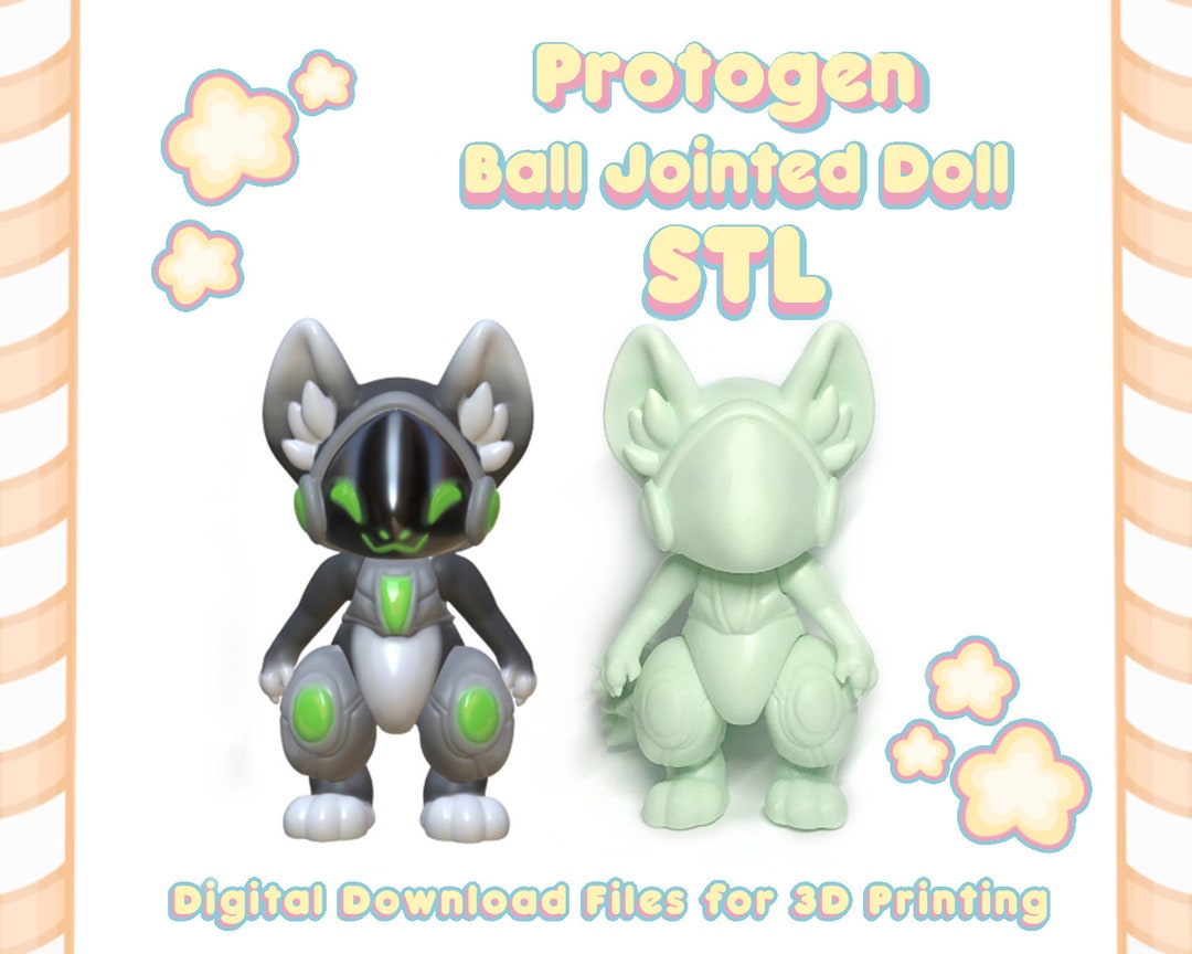 Cutie Protogen Doll BJD Resin STL Files 3D Print Kawaii Doll Furry ...