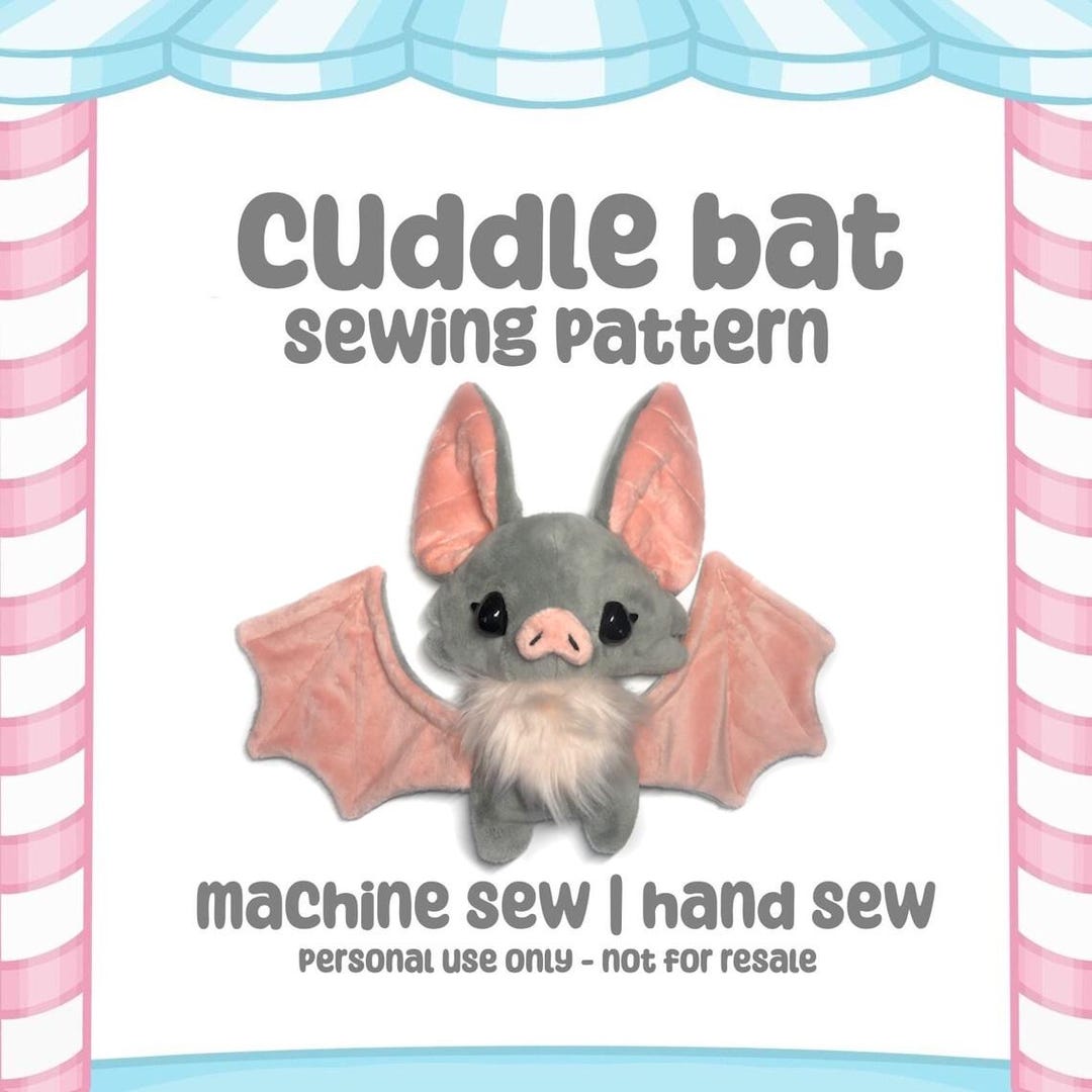 Cuddle Bat Plush Sewing Pattern Sewing Machine Pattern Cute Spooky ...