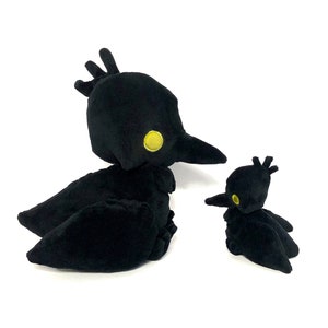 Crow Raven Crowkin Corvid Plushie Kawaii Tiny Plush Cute Fluffy Pastel ...