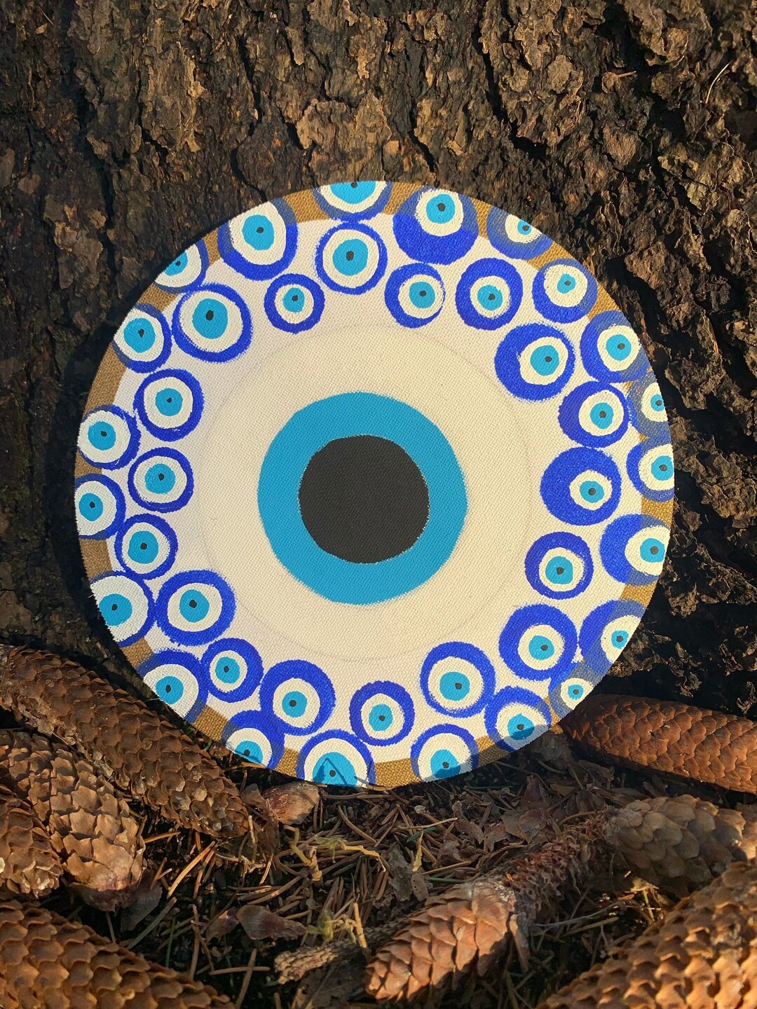 Evil Eye Painting for Protection 20x20cm Flat Canvas - Etsy