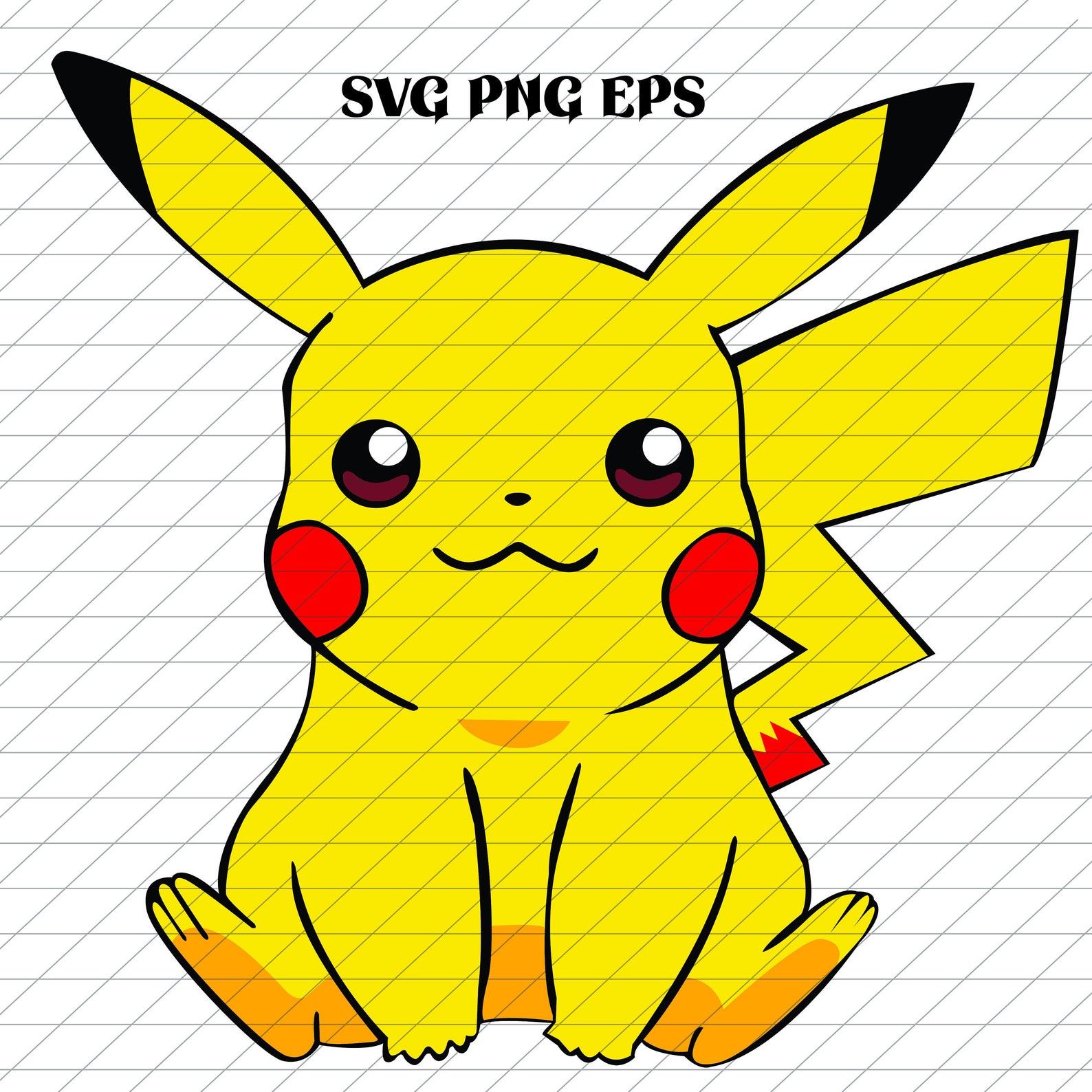 Pikachu svg png eps file is suitable for boat cutting | Etsy