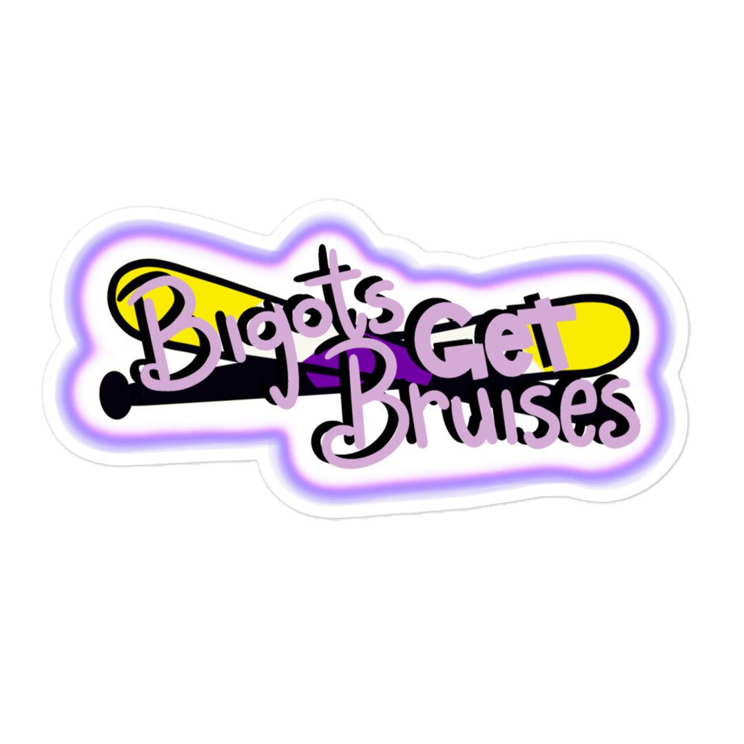 Bigots Get Bruises Non Binary Pride Sticker - Etsy
