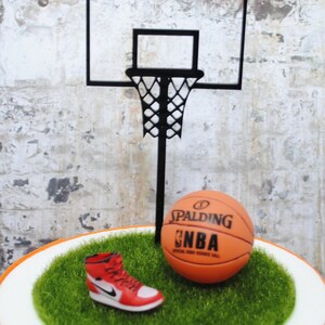 Acrylic Basketball Hoop Cake Topper - Basketball Cake Topper Curved or ...