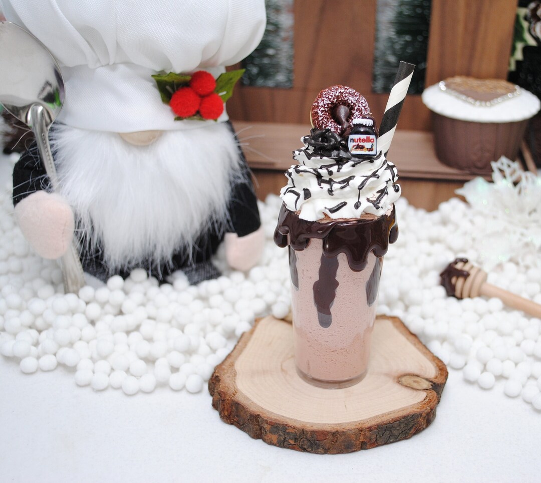 Faux Nutella Donut Chocolate Milkshake Fake Mini Milkshake Decor, Hot ...