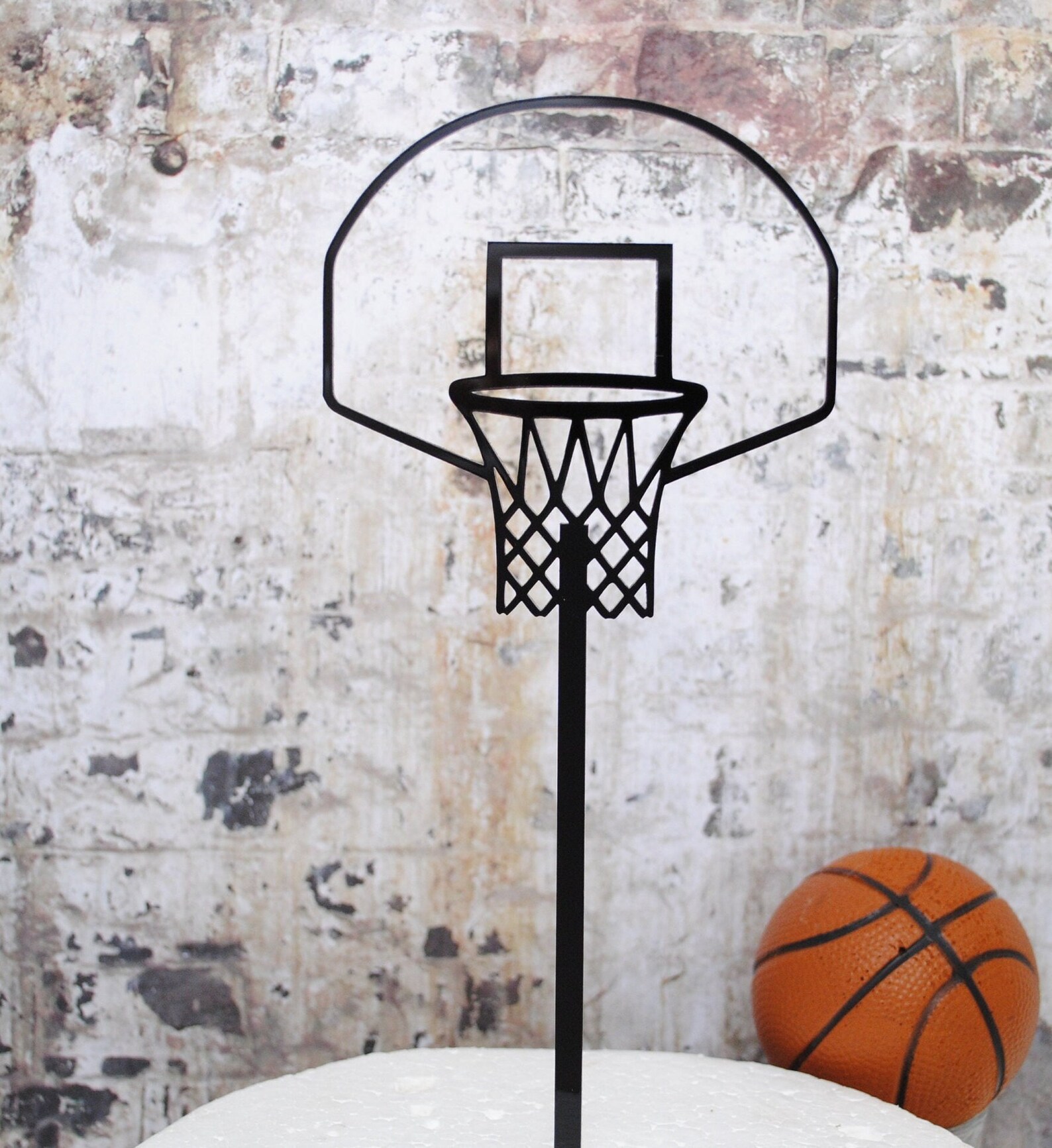 Acrylic Basketball Hoop Cake Topper - Basketball Cake Topper Curved or ...