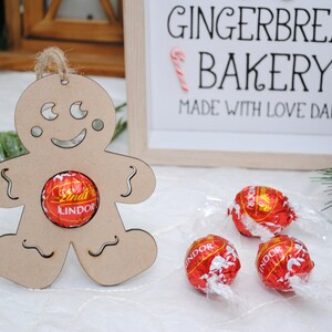 6 Pack Gingerbread Man Chocolate Lindt Ball Ornament Holder Teacher ...