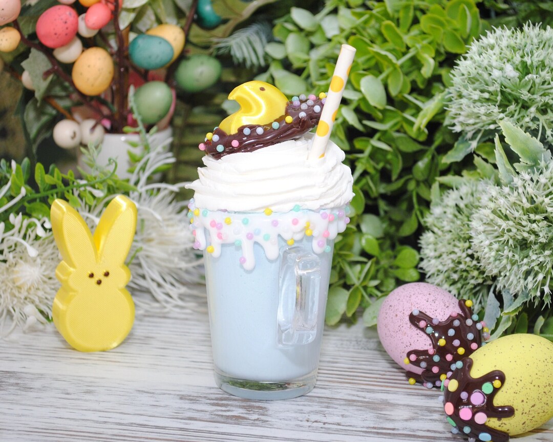 Faux Easter Peeps Milkshake - Fake Easter Drink, Chocolate Dipped Peep ...