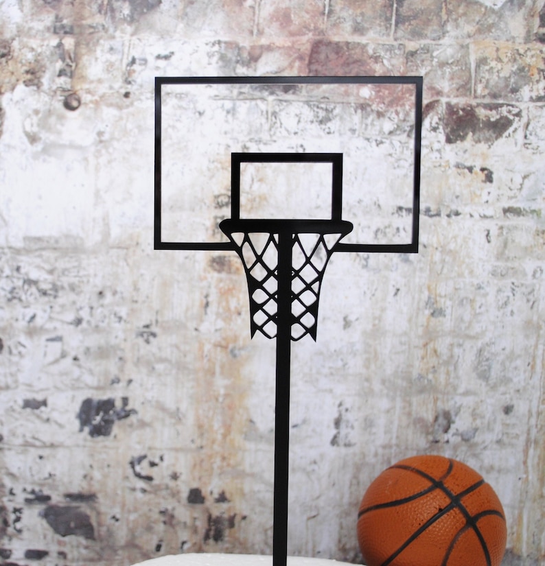 Acrylic Basketball Hoop Cake Topper - Curved or Rectangle Backboard ...