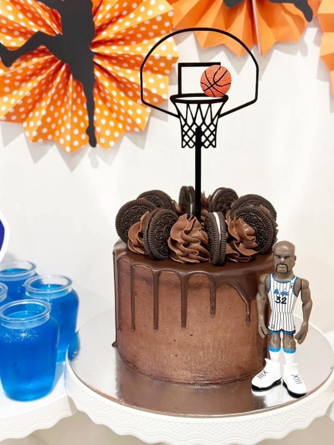 Acrylic Basketball Hoop Cake Topper - Basketball Cake Topper Curved or ...