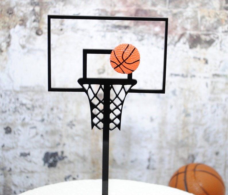 Acrylic Basketball Hoop Cake Topper - Basketball Cake Topper Curved or ...