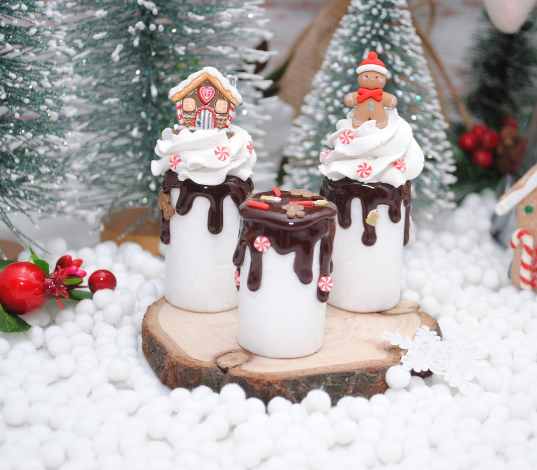 Gingerbread Tier Tray Decor Set of 3 Faux Chocolate Drip Gingerbread ...