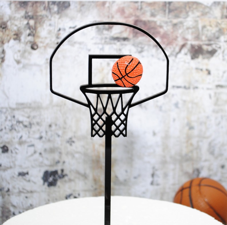 Acrylic Basketball Hoop Cake Topper - Curved or Rectangle Backboard ...