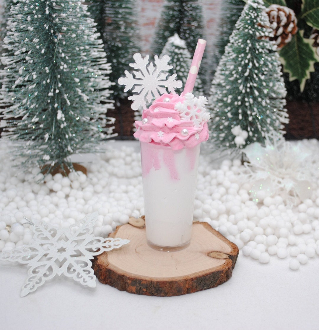 Faux Whip Snowflake Milkshake - Pink Snowflake Cotton Candy Shake ...