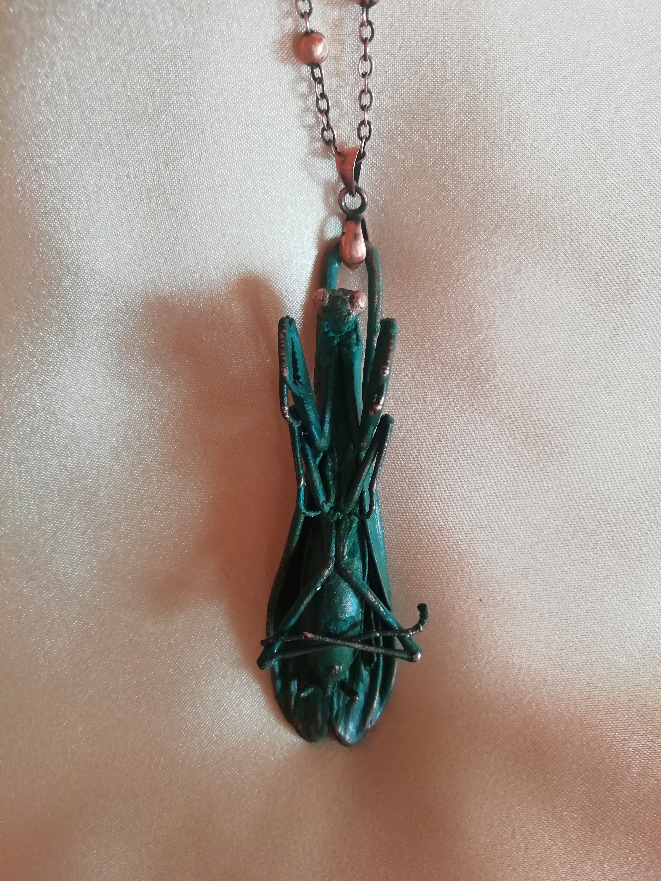 Real Praying Mantis Copper Jewelry Necklace, Pendant Insect - Etsy