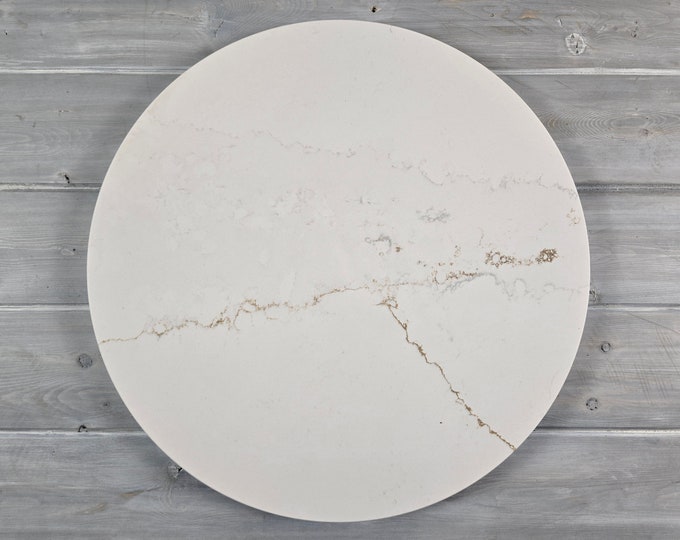 19.5 Inch, Marble Quartz Table Top, Lazy Susan, Turntable, With ...