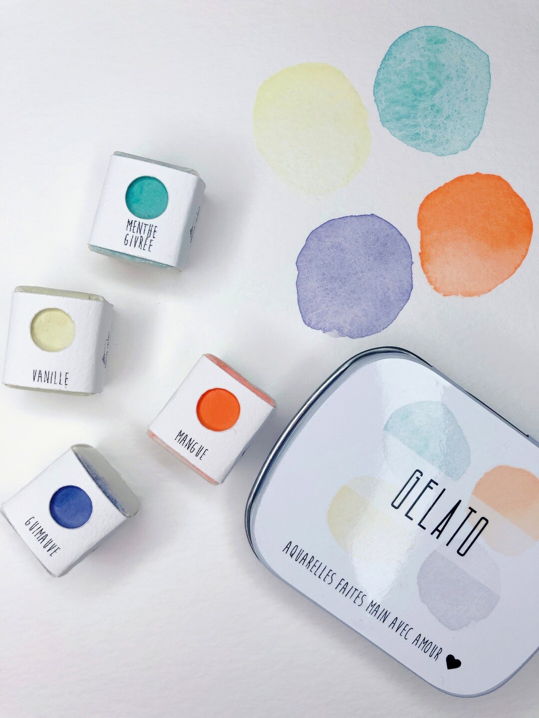 Handcrafted Watercolor Gelato Set - Etsy