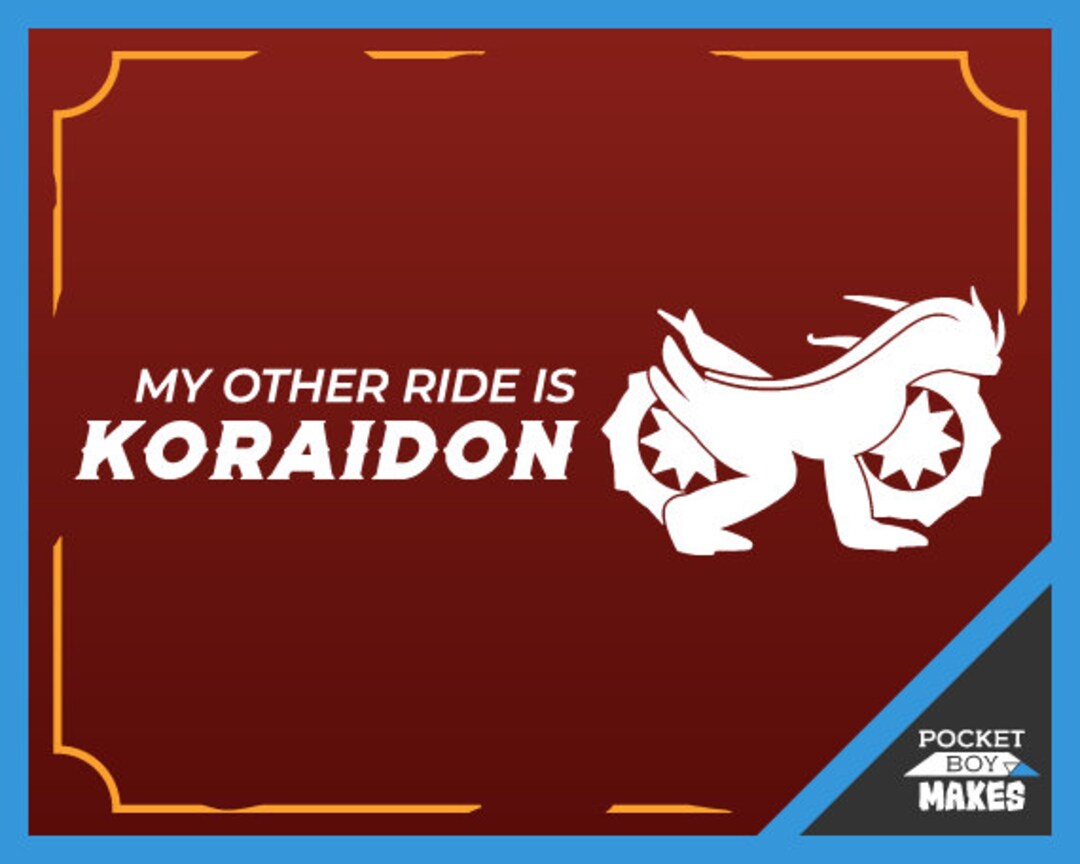 My Other Ride is Koraidon Pokemon Decal - Etsy
