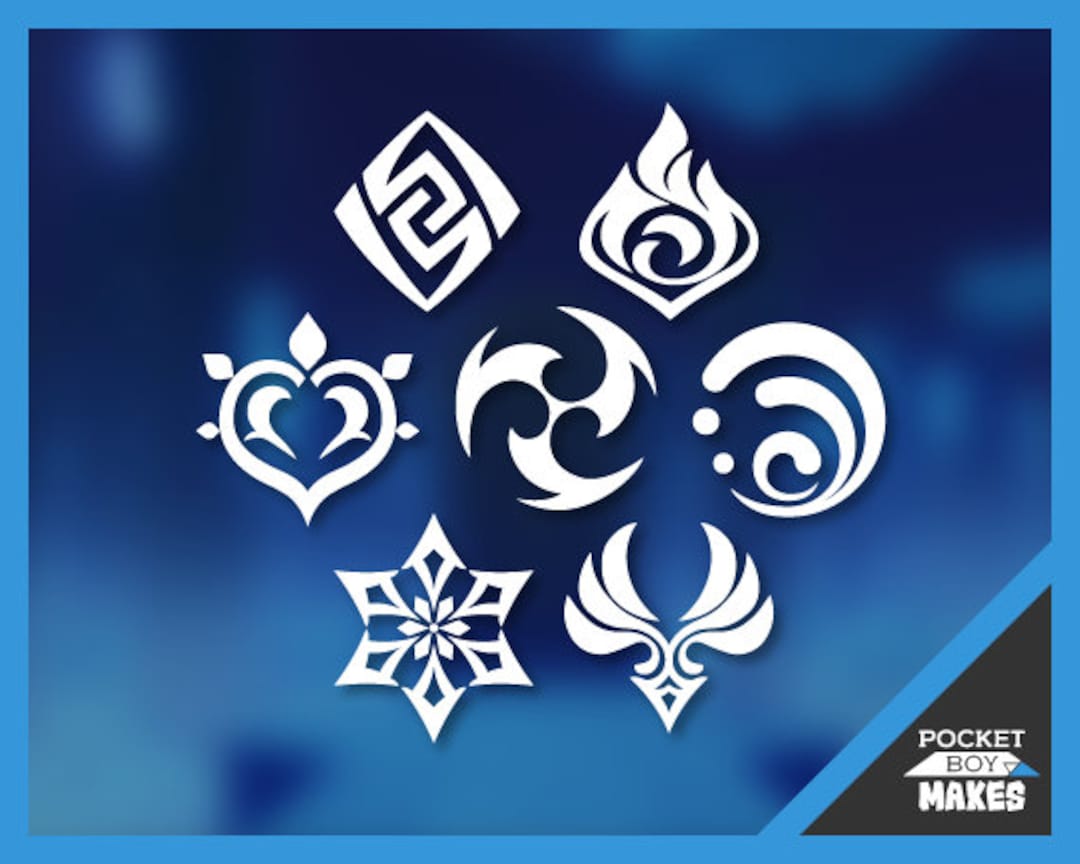 Elemental Icons - Genshin Impact Decal - Etsy