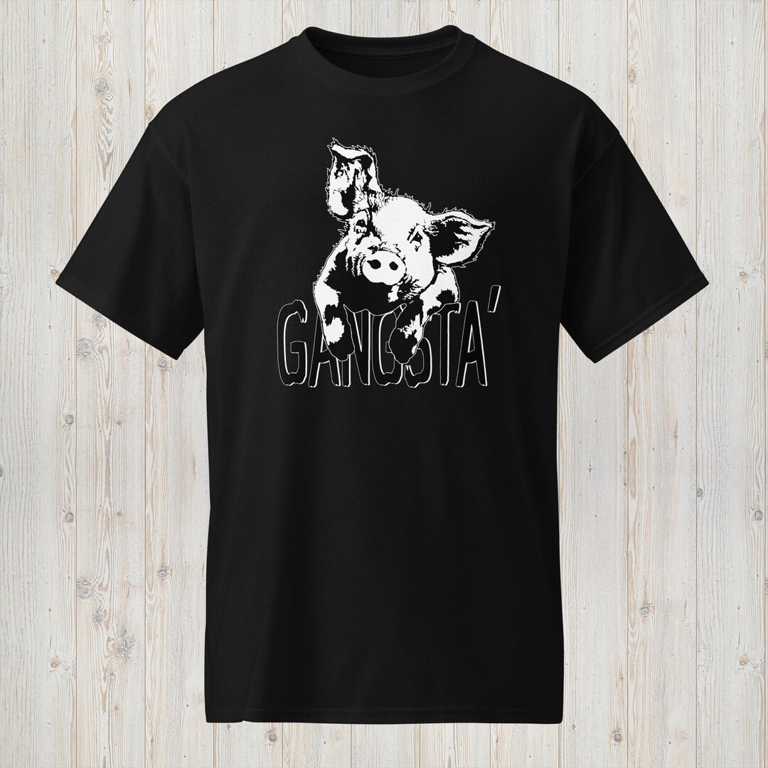 Gangsta' Pig T-shirt With Original Artwork - Etsy