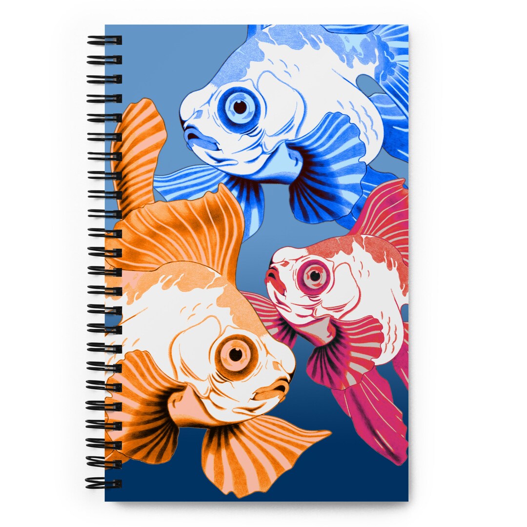 Spiral Notebook With Hand-drawn Goldfish - Etsy