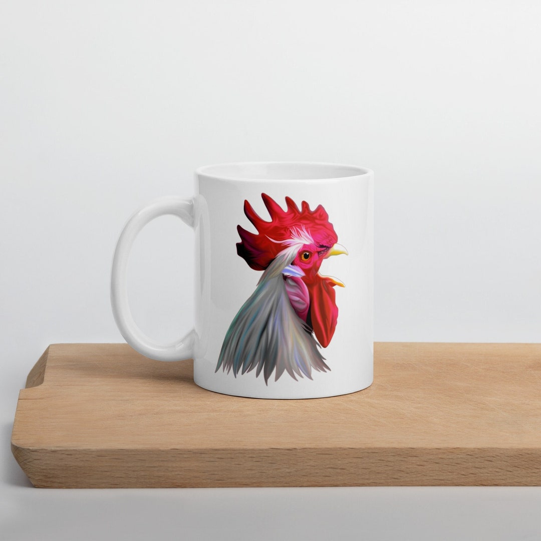Coffee Mug With Hand-drawn Rooster Crowing Cocka-doodle-brew - Etsy