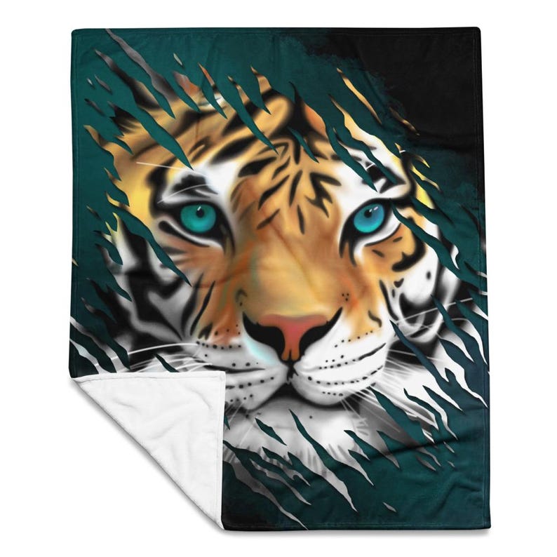 50 X 60-inch Tiger Throw Blanket With Original Art - Etsy