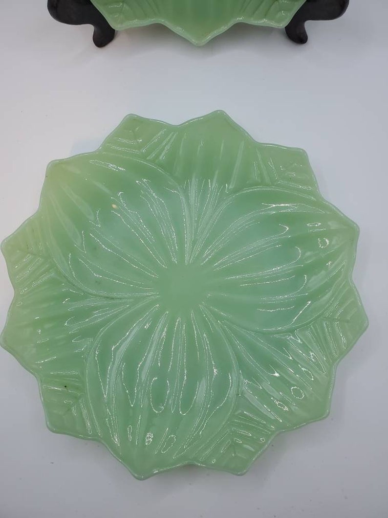 Fire King Jadeite Flower Leaf Dessert Salad Plate Sold Individually - Etsy