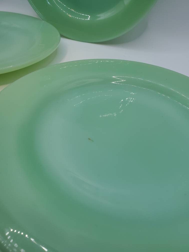 Fire King Jadeite Restaurant Ware Dessert Pie Salad Plate 1940s Set of ...