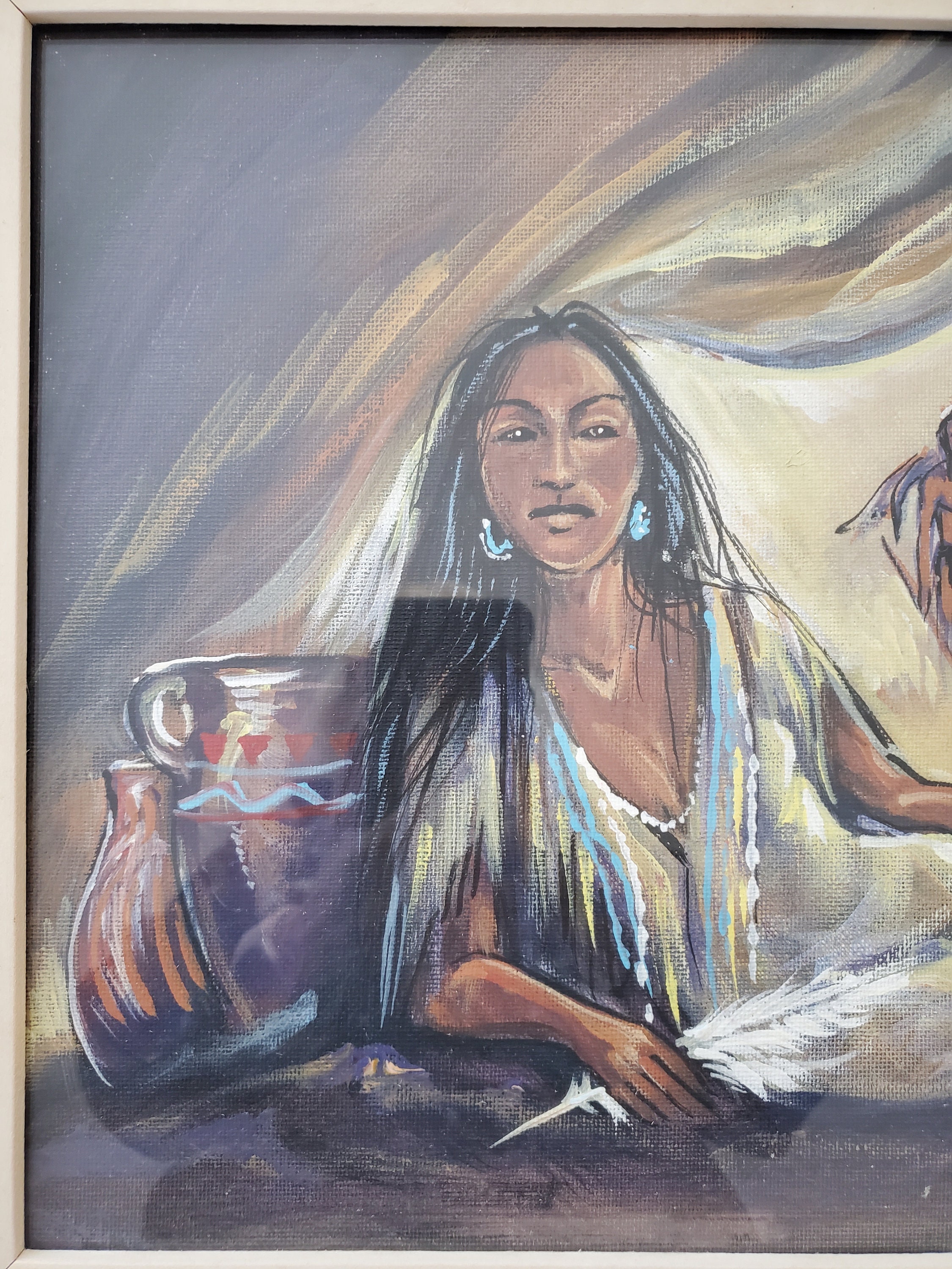 Rick Wisecarver "native American Woman" Southwestern Style Art Painting ...
