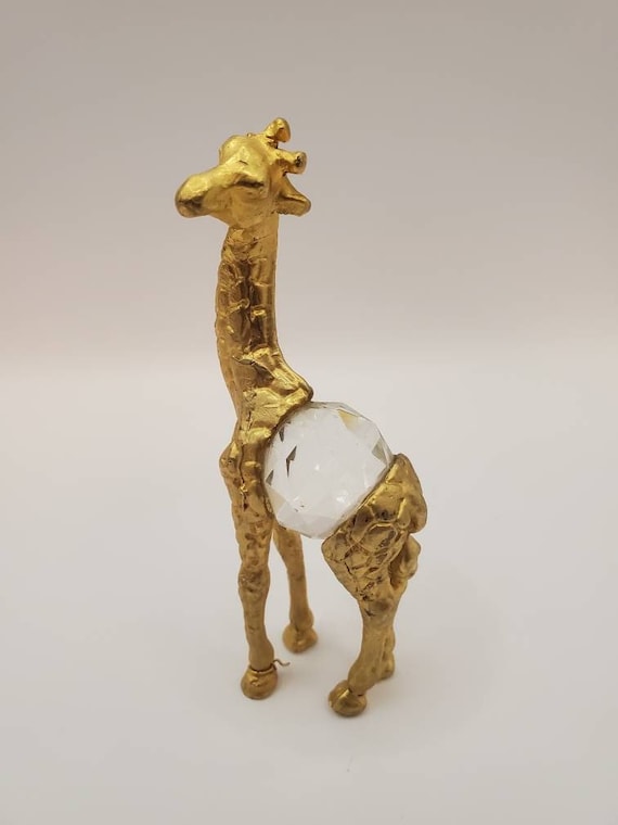 Giraffe Swarovski Crystal Figurine Gold Toned Metal - Etsy
