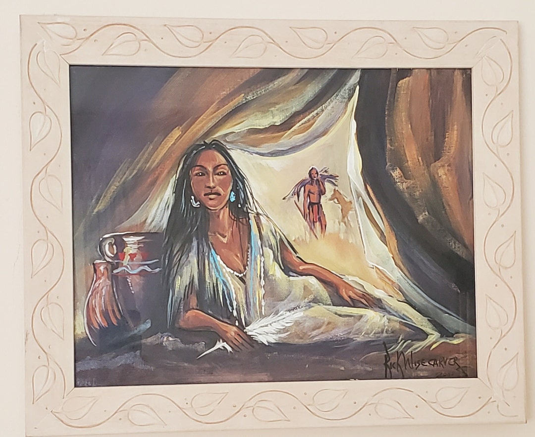 Rick Wisecarver "native American Woman" Southwestern Style Art Painting ...