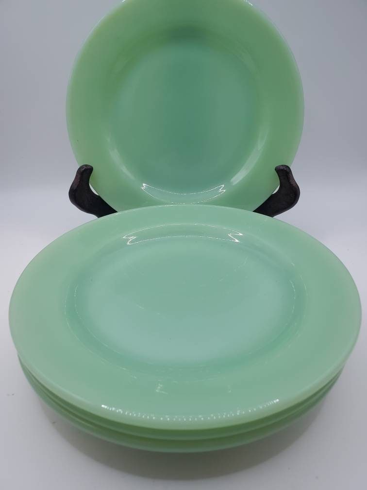 Fire King Jadeite Restaurant Ware Dessert Pie Salad Plate 1940s Set of ...