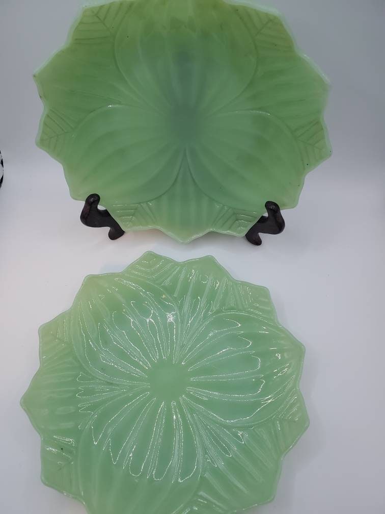 Fire King Jadeite Flower Leaf Dessert Salad Plate Sold Individually - Etsy