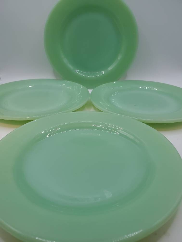 Fire King Jadeite Restaurant Ware Dessert Pie Salad Plate 1940s Set of ...