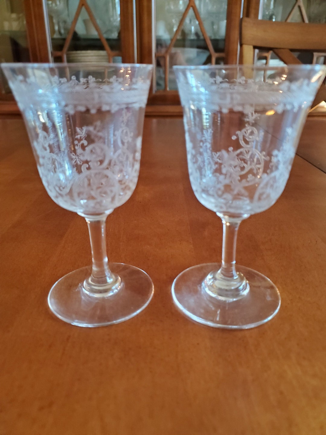 2 Crystal Cordial Glasses Bryce Etched "fern Leaf" - Etsy