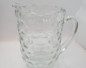 Vintage Elegant Glass Fostoria American Pitcher or Jug and Five Footed ...