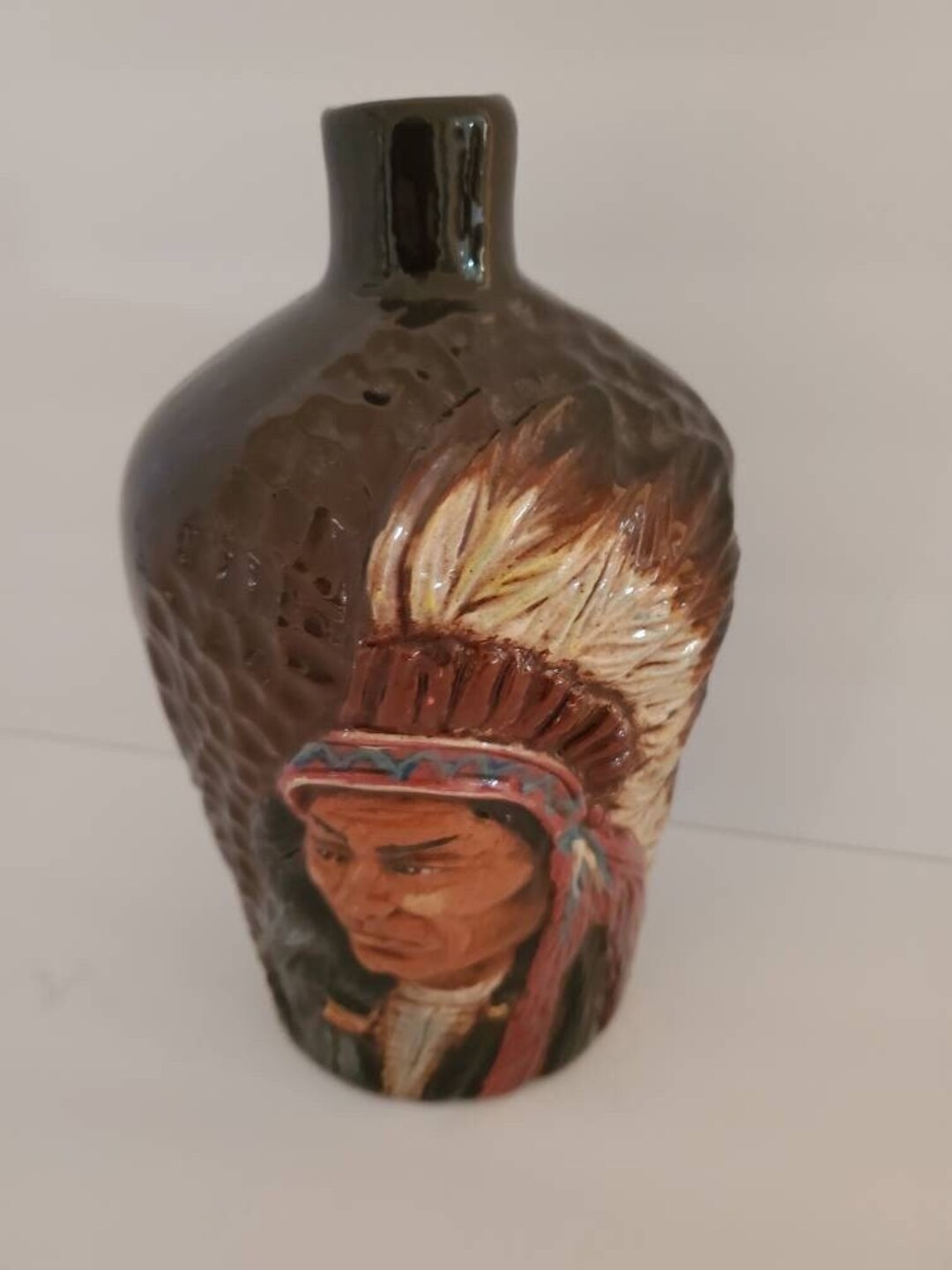 Rick Wisecarver Wihoa Art Pottery Native American Indian Chief Portrait ...