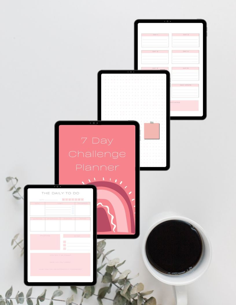 Digital 7 Day Challenge Planner - Etsy