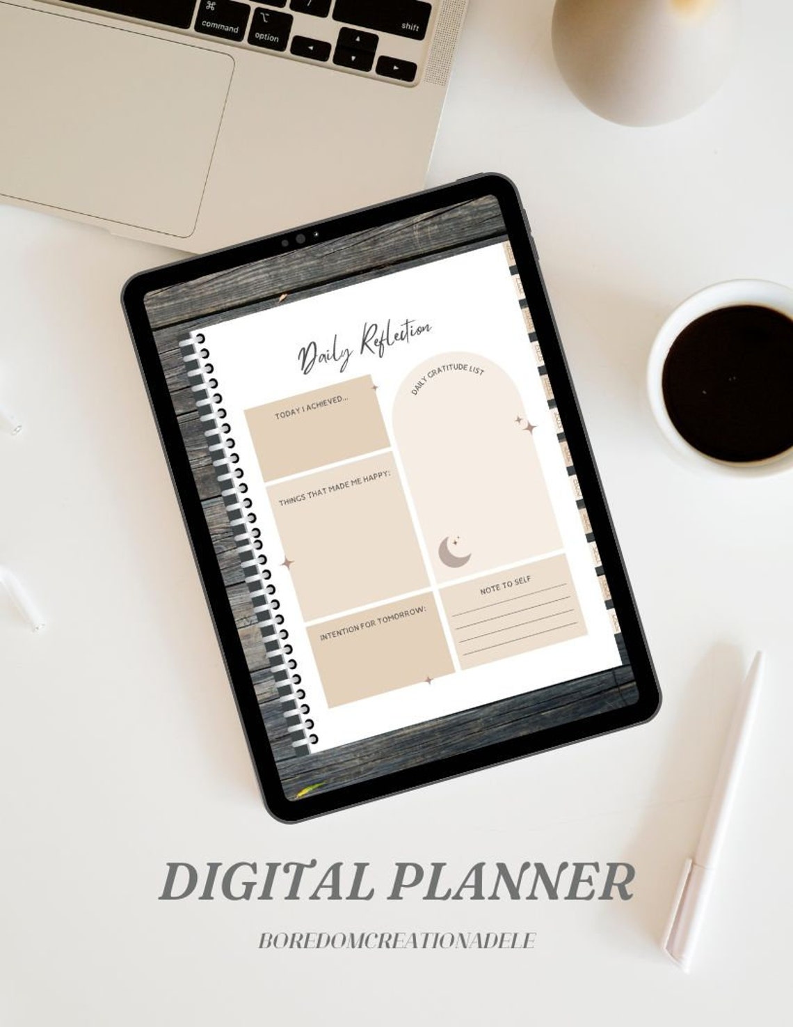 Brown Aesthetic Digital Planner, for Manifestation, Journaling, Daily ...